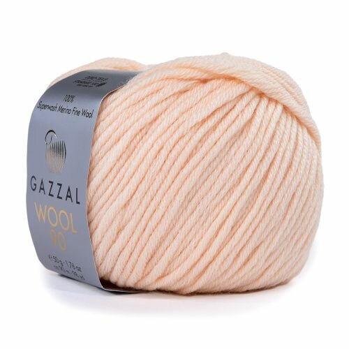 Пряжа Gazzal Wool 90 цвет 3651 чайная роза (50г/90м, упаковка 5 мотков)