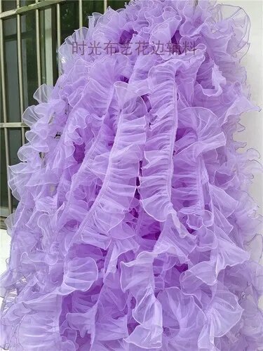 Кружевная органза 6 см, для рукоделия Сиреневый, Light purple