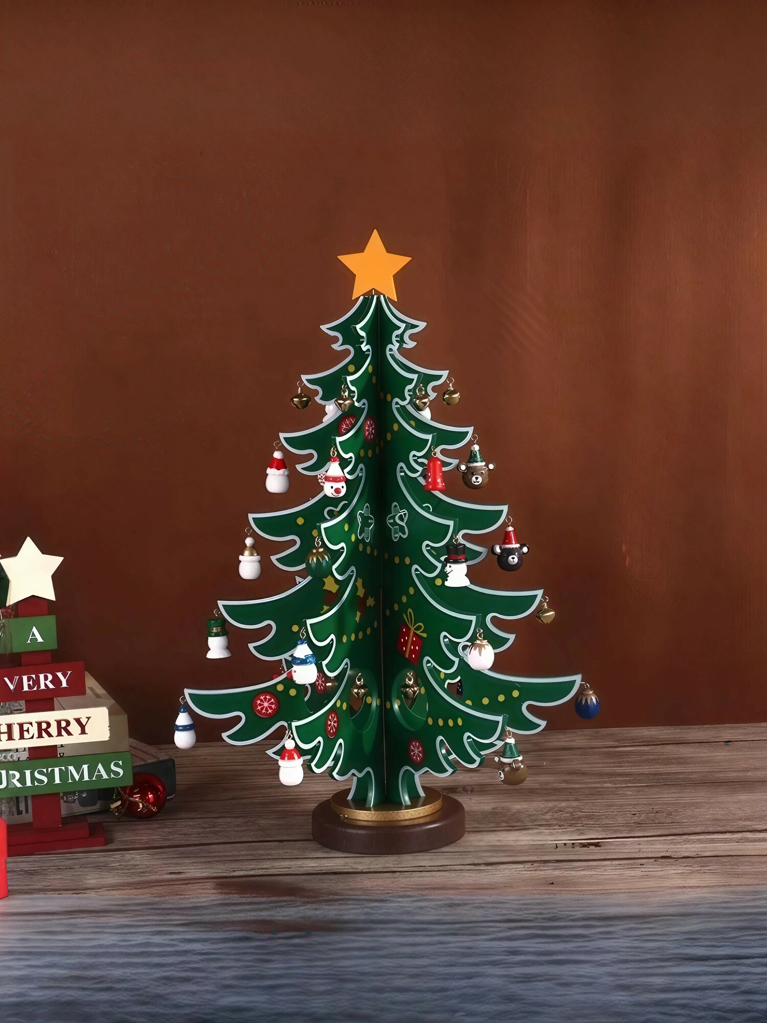 Фигурка Елка деревянная новогодняя разборная