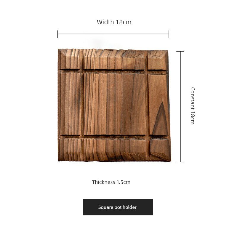 Квадратная термостойкая деревянная подставка для посуды, нескользящее дно, защищает стол от горячих тарелок, 1 шт