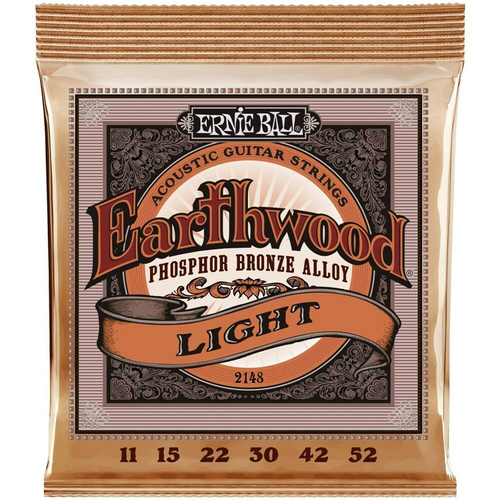ERNIE BALL 2148 Earthwood Phosphor Bronze Light 11-52 - Струны для акустической гитары