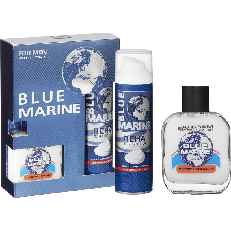 Подарочный набор Blue Marine Бальзам п/бритья 100 + Пена д/бритья муж,200мл