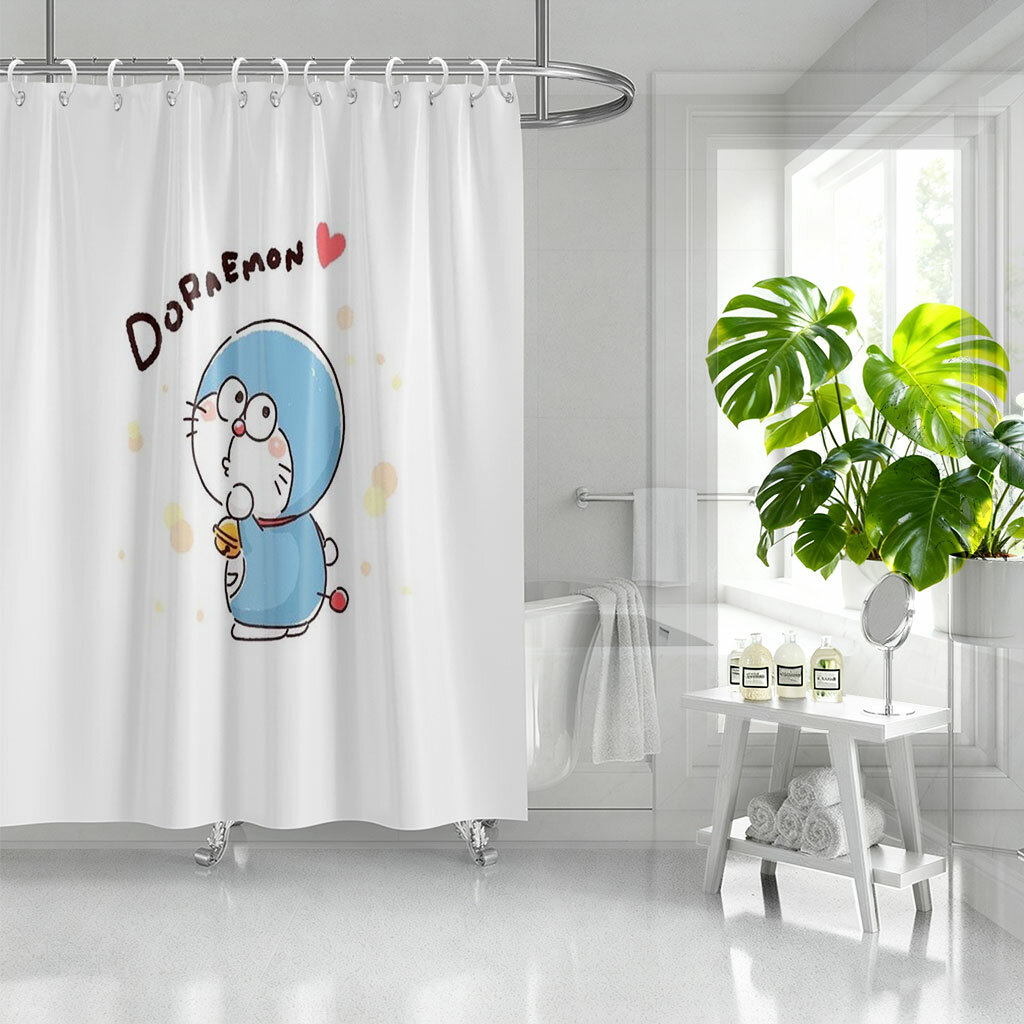 Анимационный принт можно использовать для настройки тканевых занавесок ванной комнаты, высота 180 см, ширина 180 см; Высота 200 см, ширина 200 см, 12 шт, крепкий крюк 369