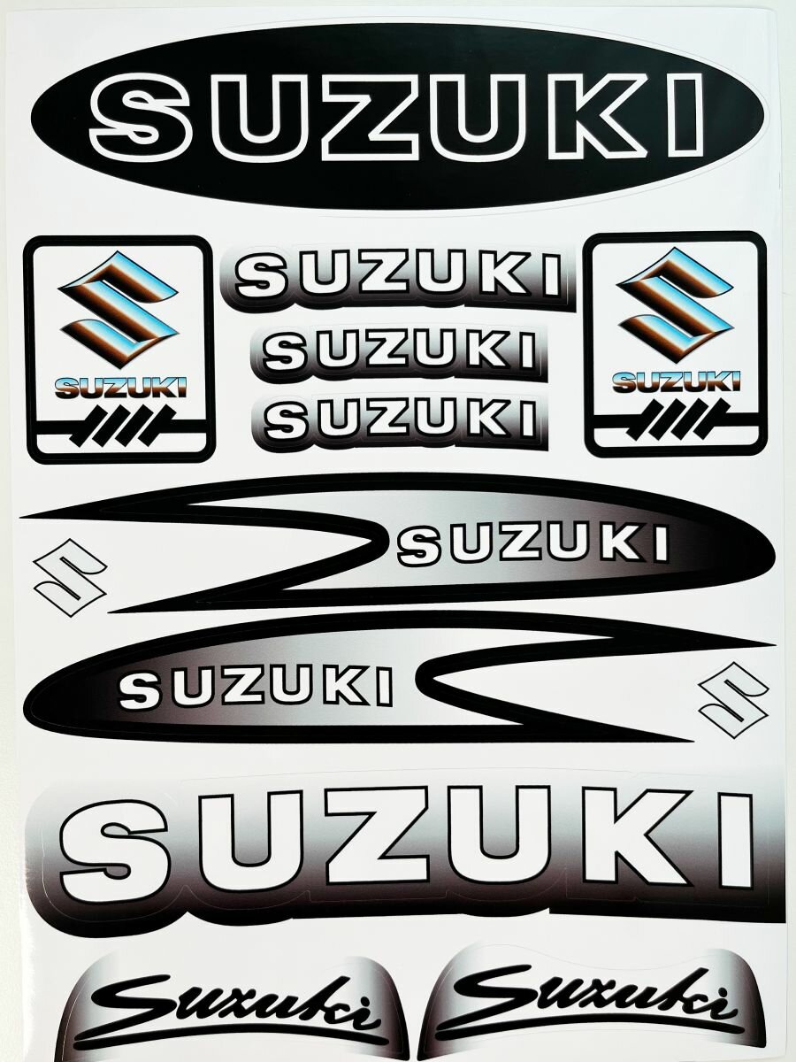 Наклейки на машину, мотоцикл Suzuki 250х350мм. Сузуки стикеры на питбайк, для эндуро