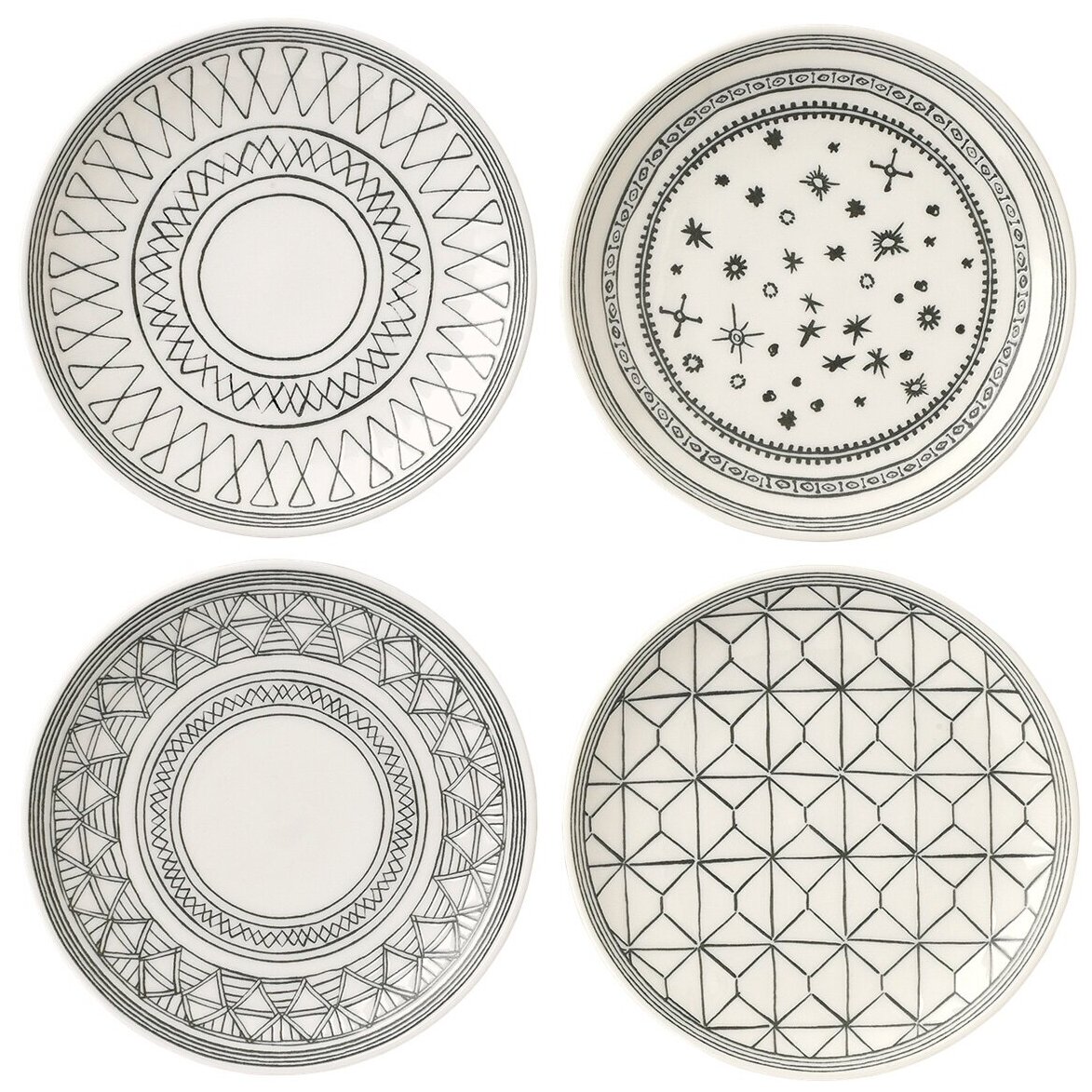 Тарелка Акцент 16см ED Чарколл Грей, набор 4шт