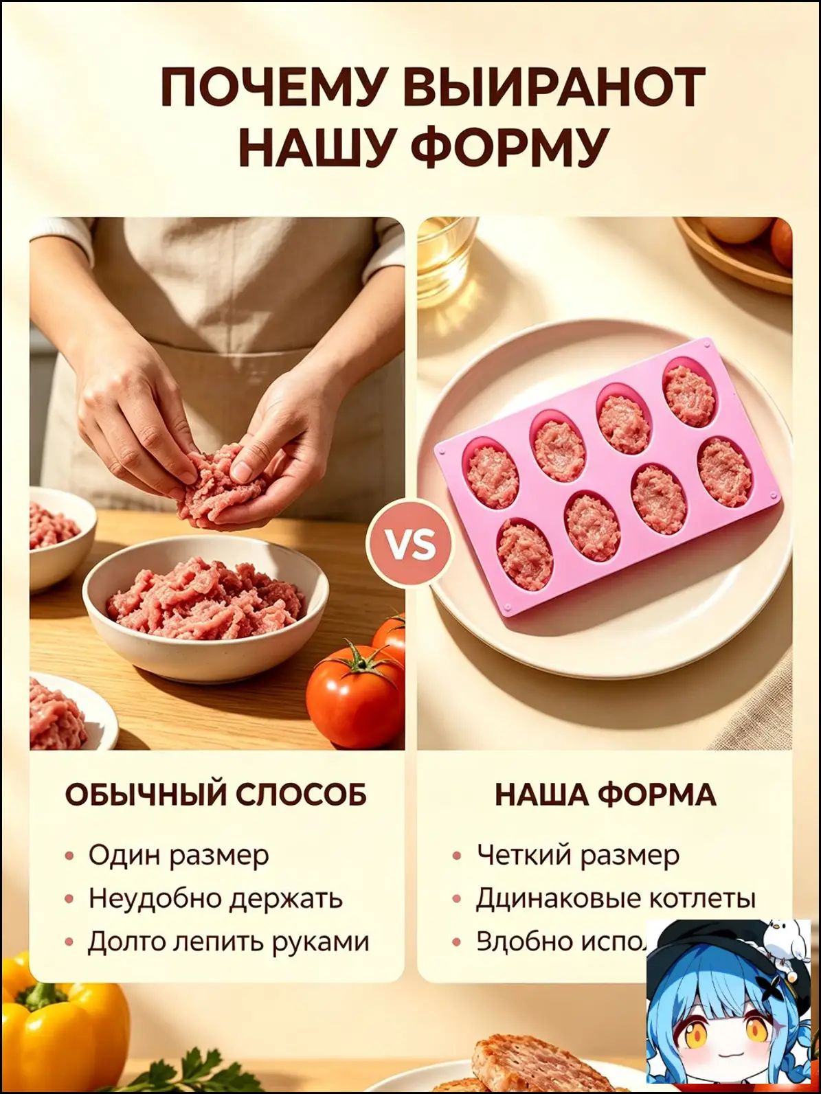 Кулинарная форма для выпечки, универсальная квадратная форма 10x10 см, подходит для духовки и микроволновки — фото 1