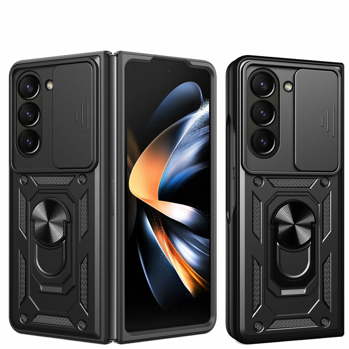 Чехол с кольцом Bumper Case для Samsung Galaxy Z Fold 5 (черный)
