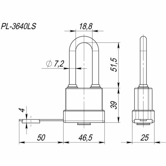 Замок навесной Fuaro PL-WEATHER-3640 LS 3key (PL-3640 LS) англ.
