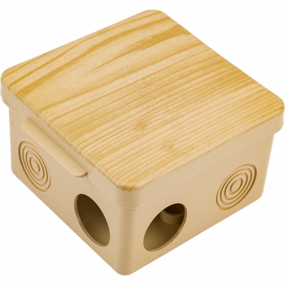 Распаечная коробка Урал ПАК для открытой проводки под светлое дерево 80*80*50мм (квадратная), 7 входов КО-82011080-032