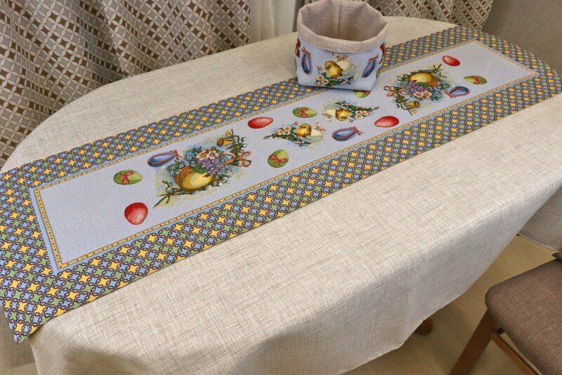 Скатерть-дорожка "Пасхальное торжество 1". Гобелен 141 x 38 см.