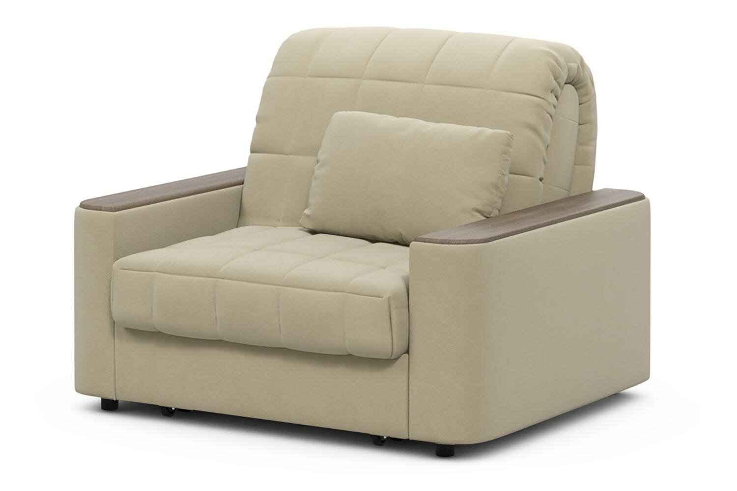 Кресло-кровать Даллас №018 H10v2+(2)65н, исп.3, декор "ДГ", бежевый (Trade milk 74-1)