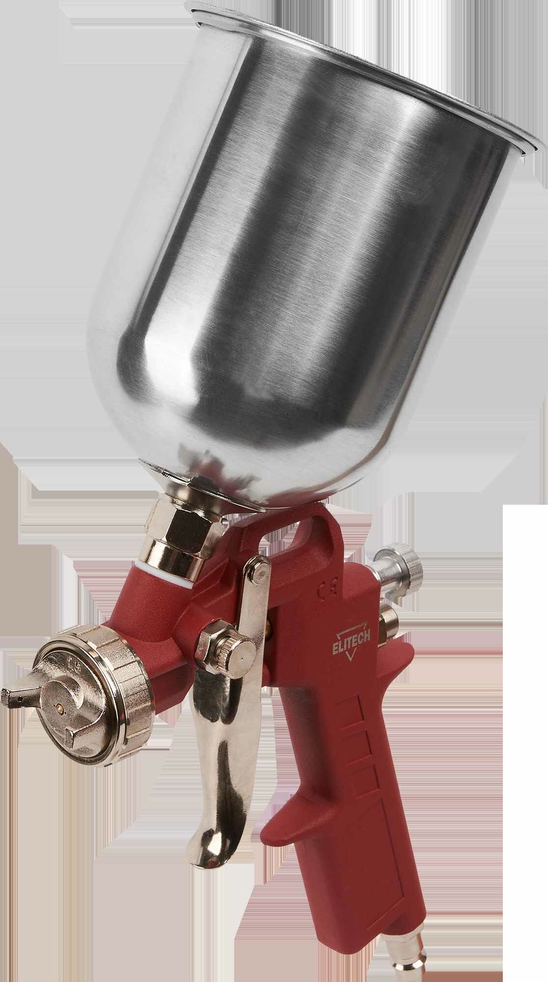 Краскораспылитель пневматический Elitech HP верхний стальной бак 226 л/мин 0.6 л