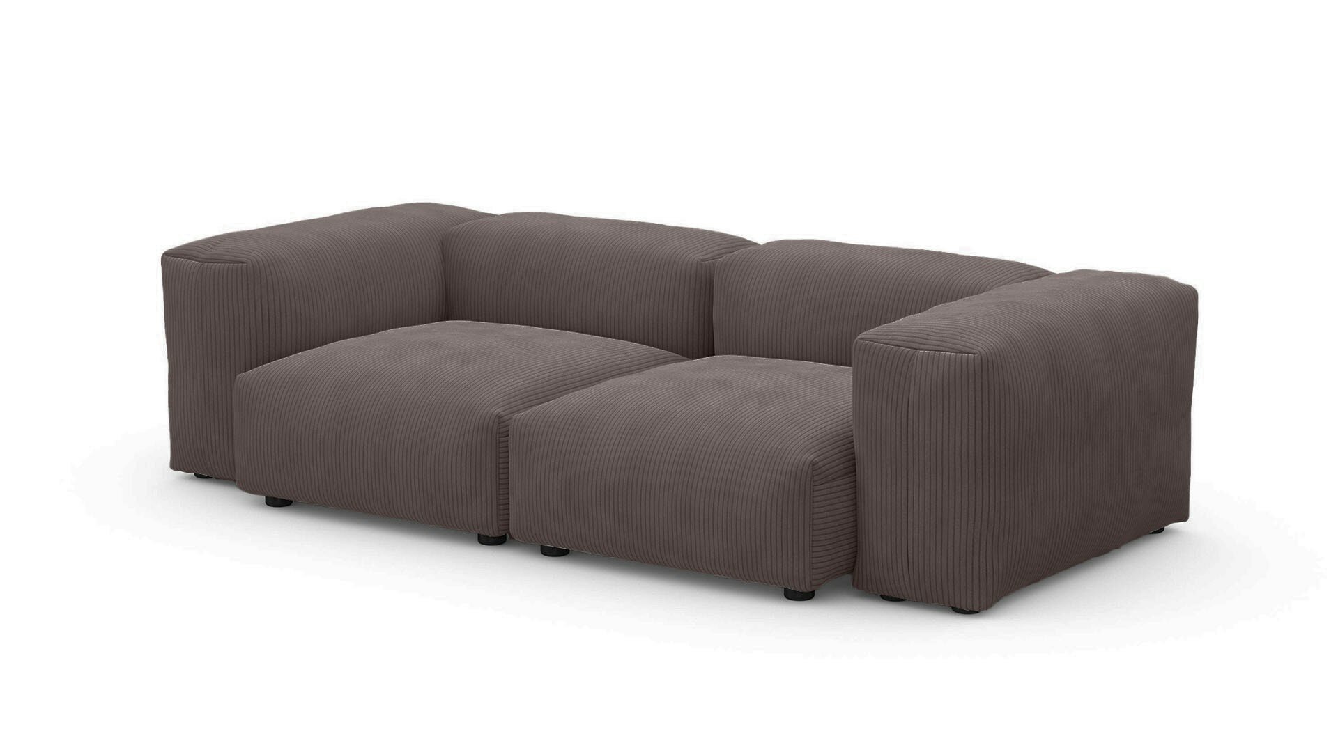 Диван Фиджи двухсекционный (малый) Cilium Chocolate NEW 231x116x62 см, коричневый Вельвет, нераскладной GOODFORM