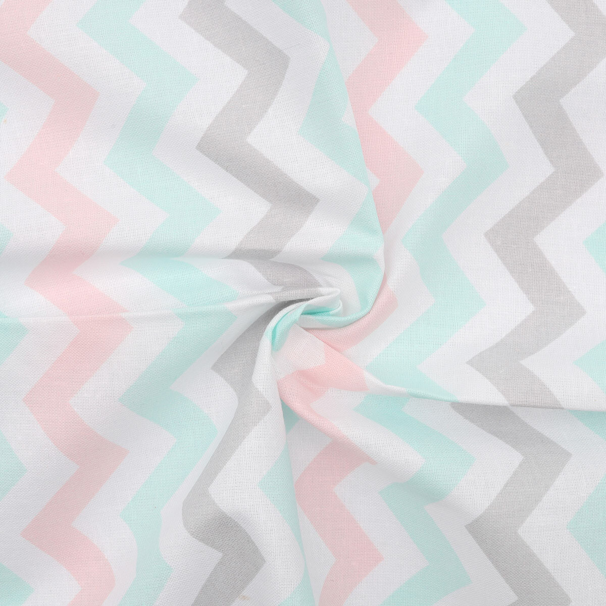 Ткань для шитья и рукоделия перкаль набивной 'Зигзаг', цвет розовый, 50*50 см, Astra&Craft