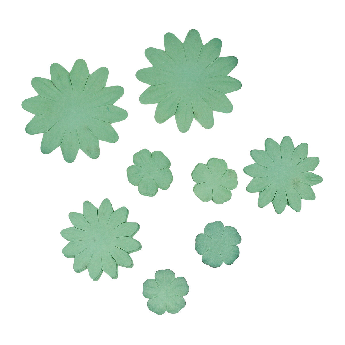 Набор принтованных бумажных цветочков (20мм, 35мм, 50мм), Astra&Craft, 27444 (27453 бирюза), 60 шт