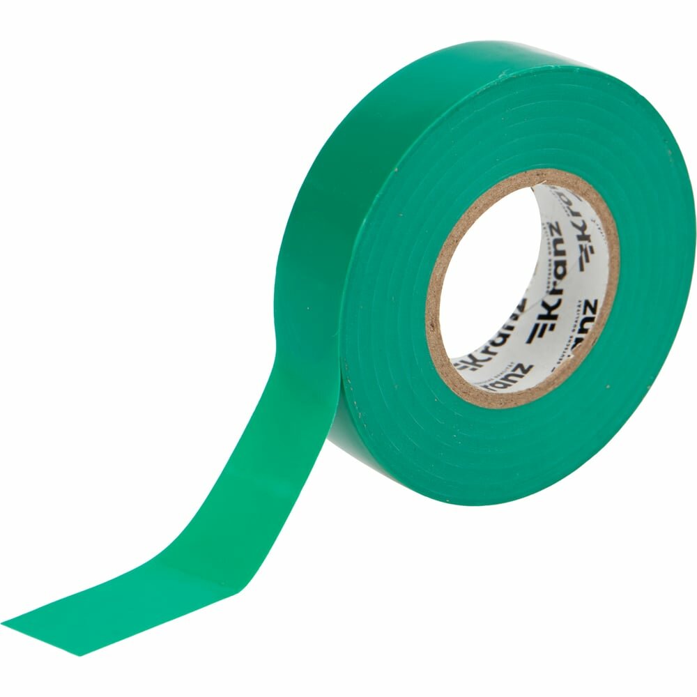 Профессиональная изолента ПВХ KRANZ 0,18х19 мм, 20 м, зеленая KR-09-2803