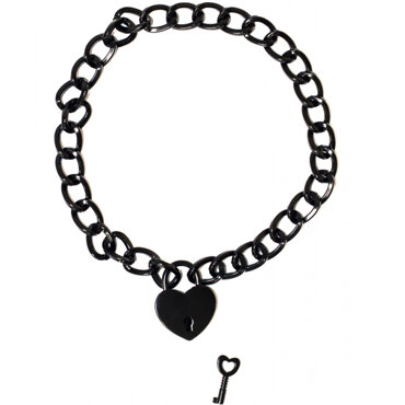 Lola Games Party Hard Embrace, черный Ошейник из цепочки с замком в виде сердца