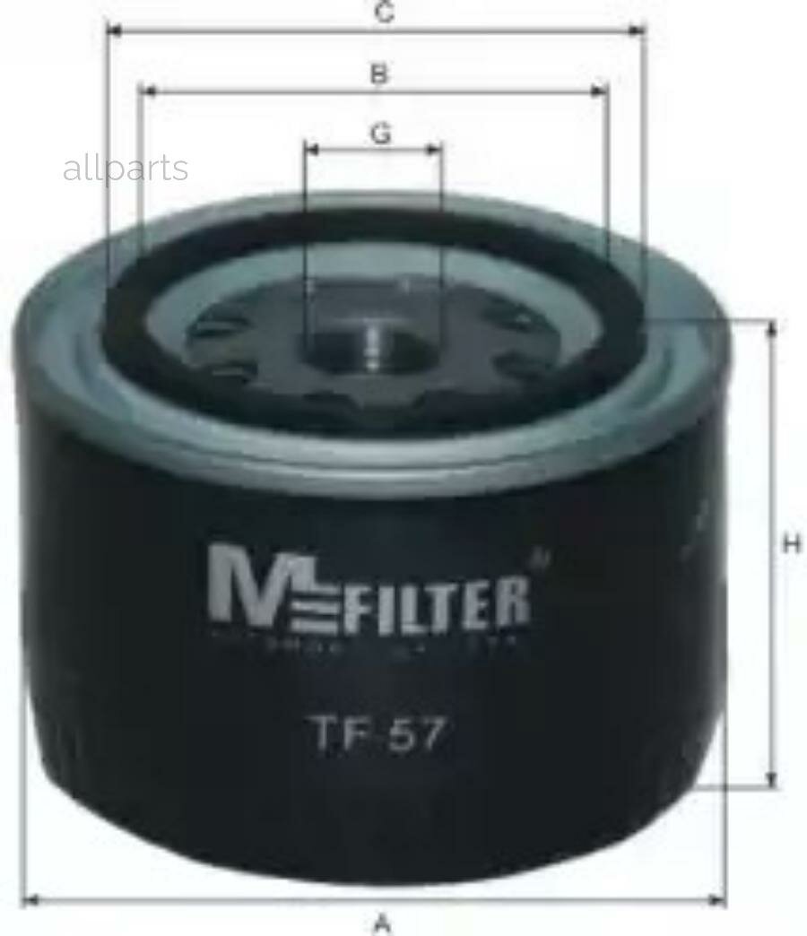M-FILTER TF57 фильтр масляный!\ Lada Kalina/Nova/Samara