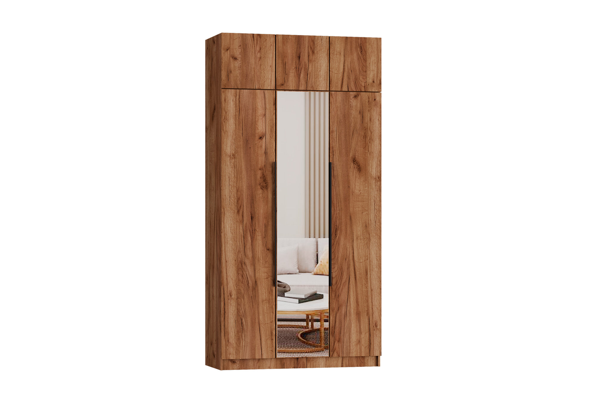 Шкаф Гюнтер 3 1200-550-2300 наполнение платье/белье цвет дуб крафт табачный