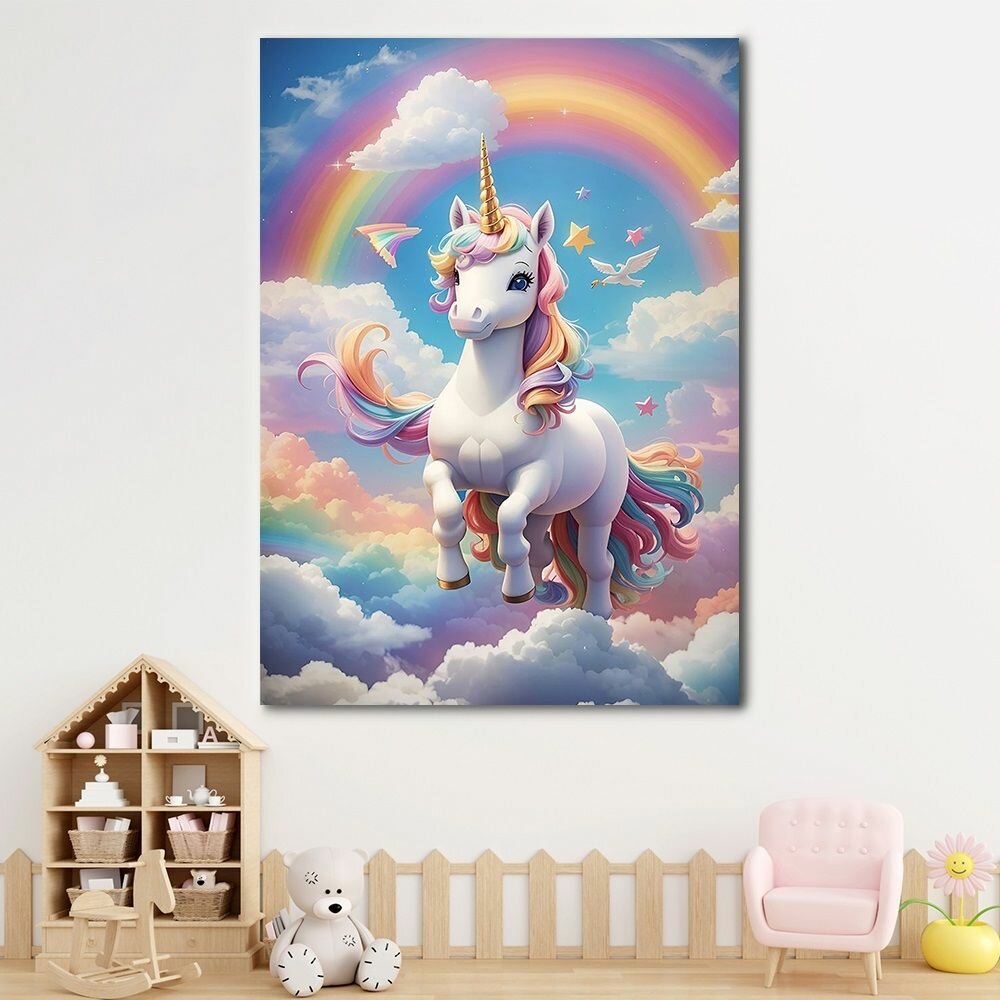 Картина на стену, интерьерная karTTina "Единорог", 50х70см 1шт.