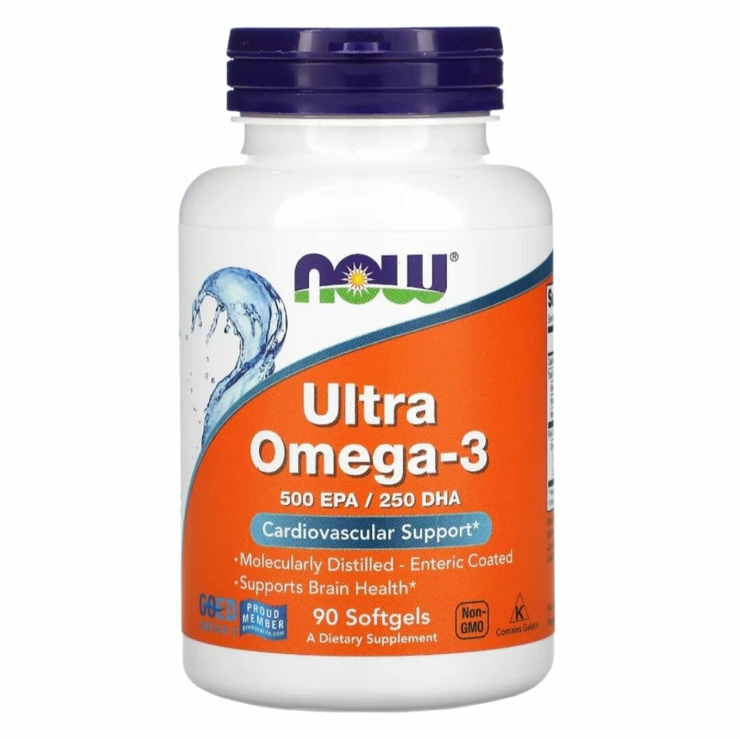 Омега-3 ("Omega-3")(капсулы массой 1400 мг), Now Foods, 90 капсул/срок годности до 06/2026