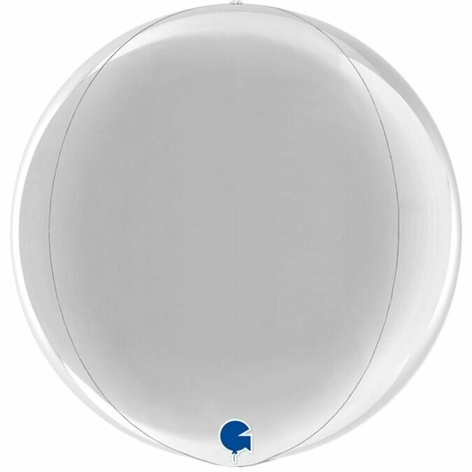 Шар (18'/46 см) Сфера 3D, Серебро, 1 шт.