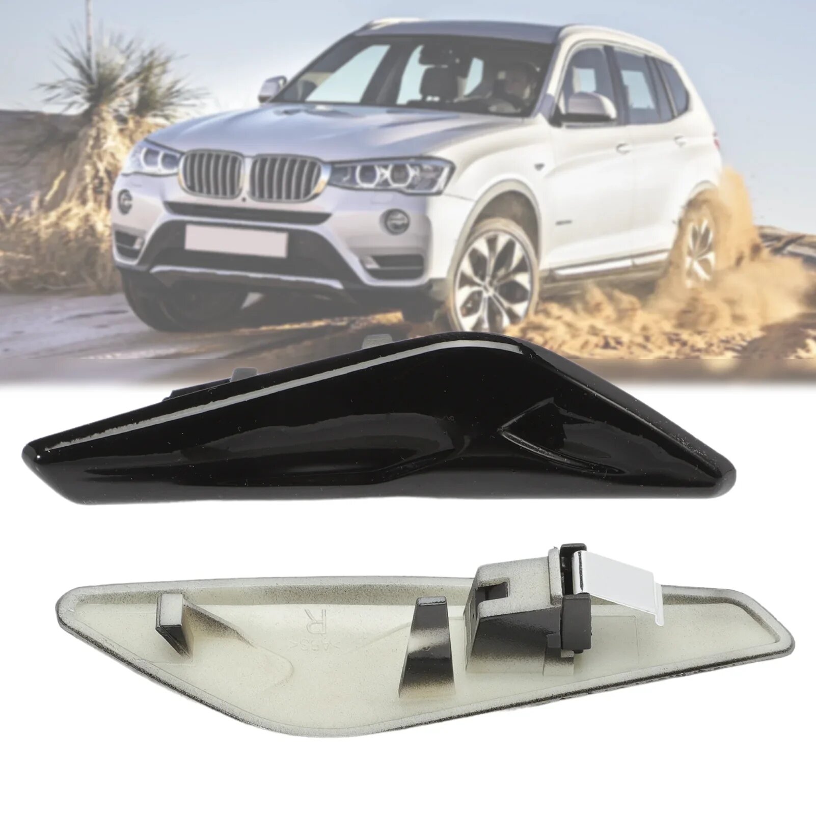 2 шт. боковой маркер переднего крыла (1 пара, черный хромированный) для BMW X3 X4 F25 F26 51117338569 51117338570
