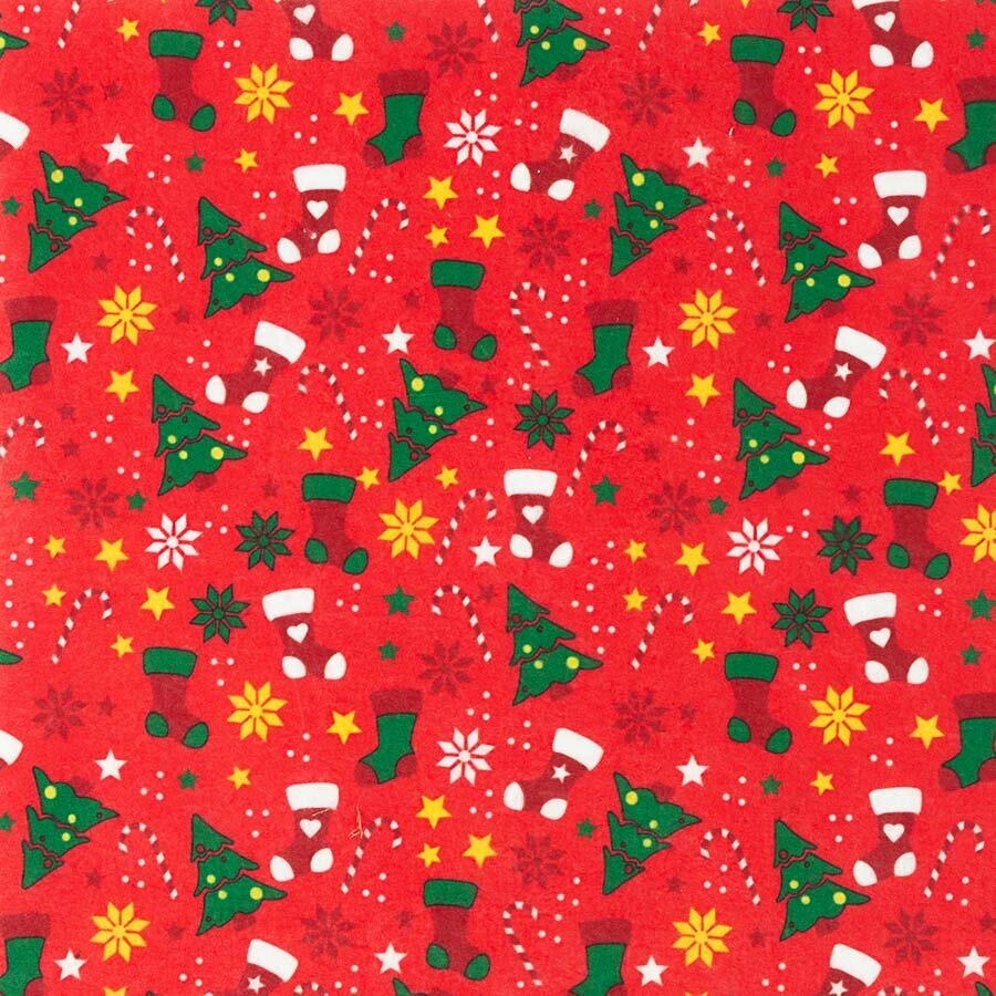 Фетр BLITZ FCR10-30/45 декоративный 30 см х 45 см +- 2 см №CPF002 новый год/красный