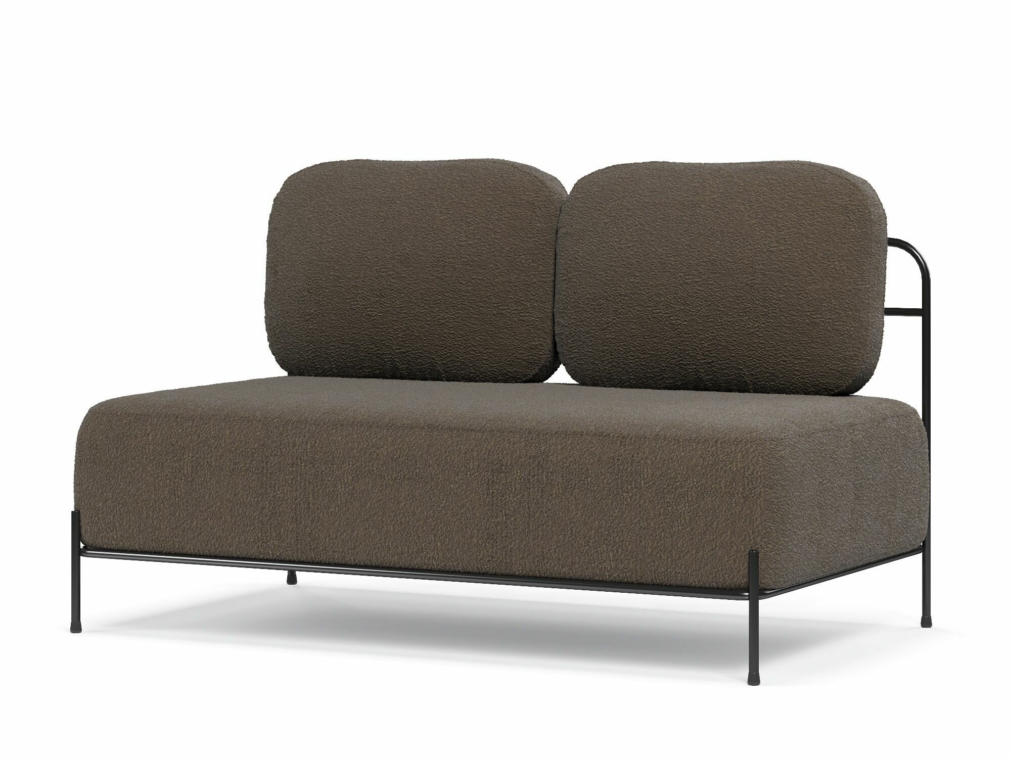 Диван Novelti Gufo Сamby33 (126х72х85 см) на металлическом каркасе, букле, орех