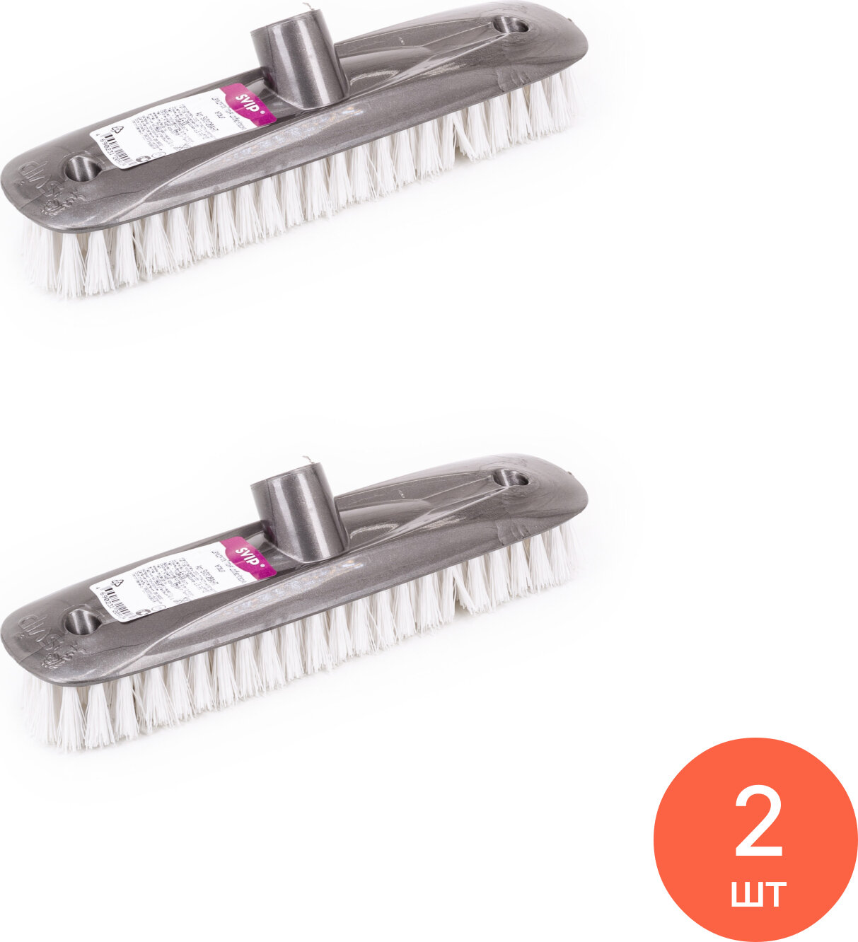 Щетка Svip Глория для пола шробер полипропилен серый 235х70х60мм (комплект из 2 шт)