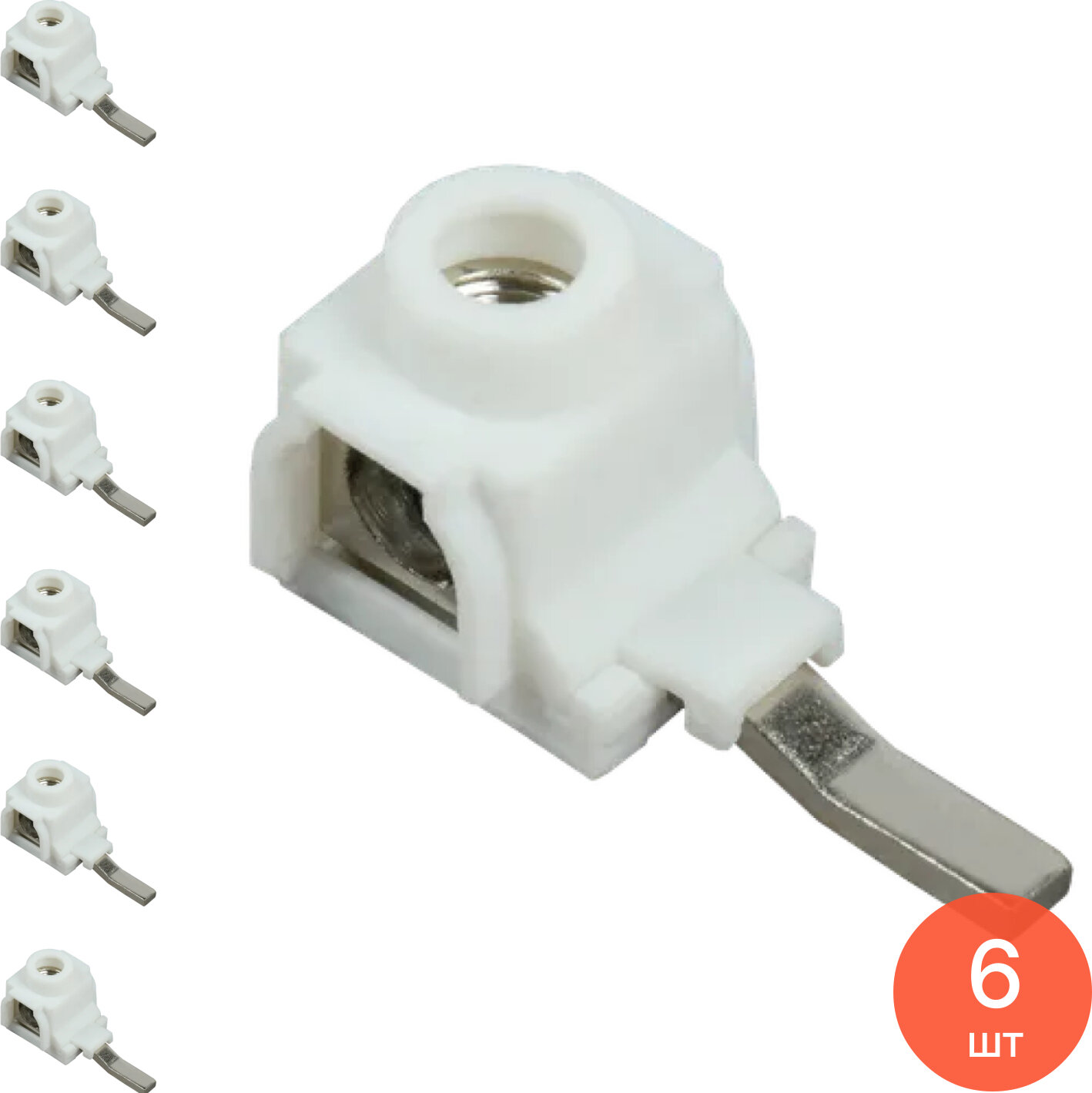 Клемма для проводов IEK / ИЭК КВМ 4-25мм2 вводная для модульного оборудования с боковым вводом, корпус огнеупорный пластик, белый, 91х26.3мм, 1шт. / зажим (комплект из 6 шт)