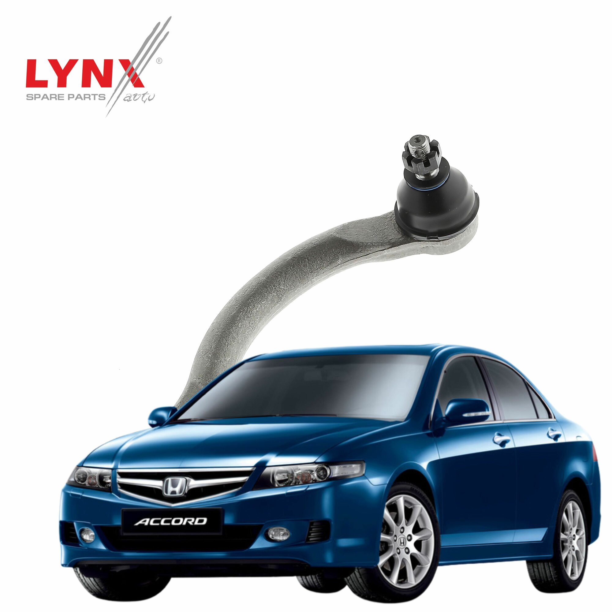 Наконечник рулевой Honda Accord (7) / Хонда Аккорд 2002 2003 2004 2005 2006 2007 2008 / левый, 1шт, LYNXauto