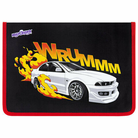 Папка для труда на молнии юнландия А4, 1 отделение, откидная планка, органайзер, "Wrum", 272225