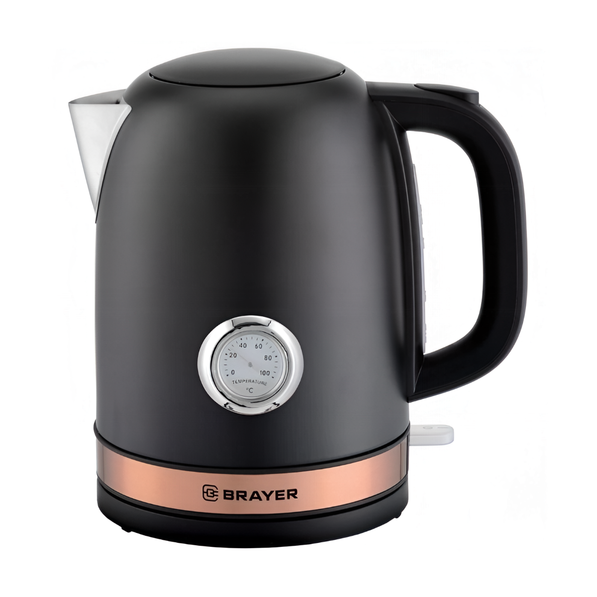Чайник электрический Brayer BR1005BK объем 1,7 литров, нержавеющая сталь, мощность 2200Вт, черный