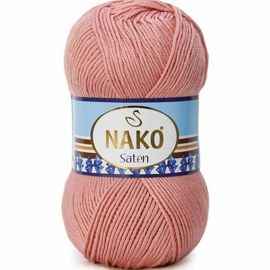 Пряжа Nako SATEN 100 11632 персиковый (5 мотков)