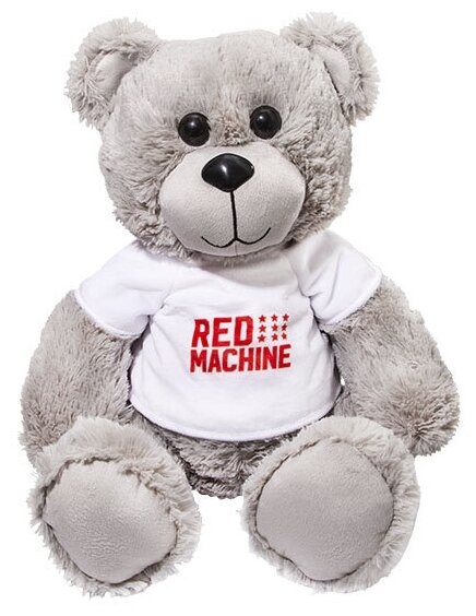 Мягкая игрушка SOFTOY 1757/G/40 Медведь серый в футболке 40 см.