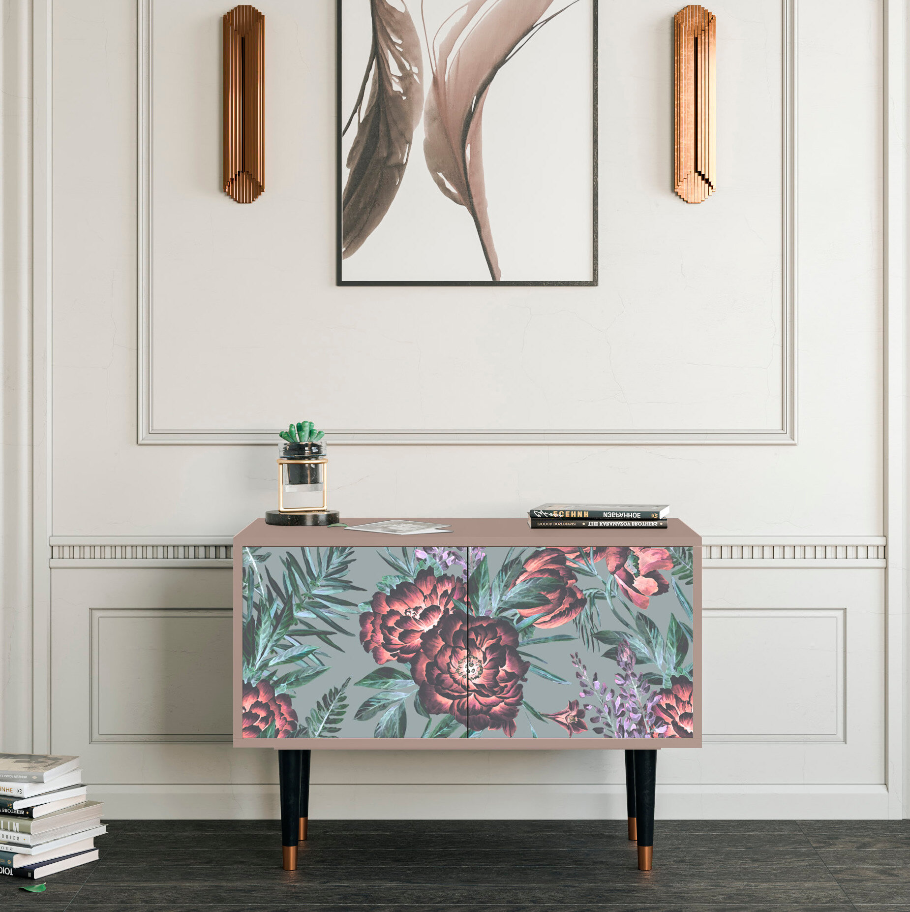 Комод - STORYZ - S1 Light Peonies, Размер - 94 x 69 x 48 см, Цвет корпуса - , Бежевый