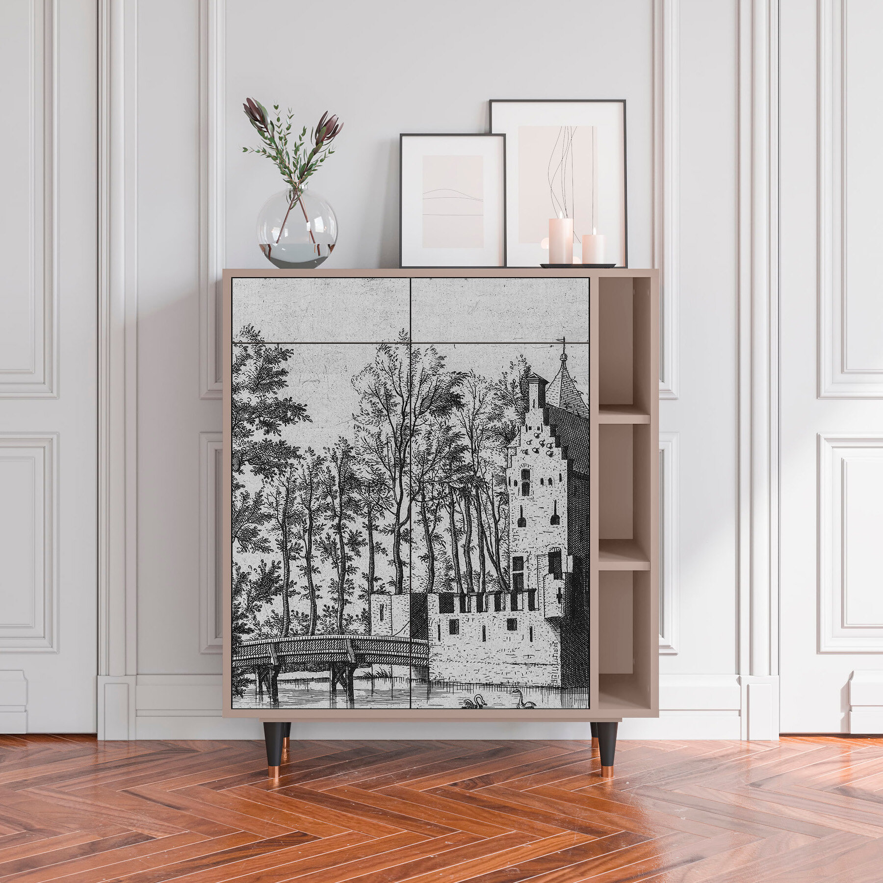 Комод - STORYZ - BS6 Castle by Pieter Breugel, Размер - 94 x 110 x 41 см, Цвет корпуса - , Бежевый