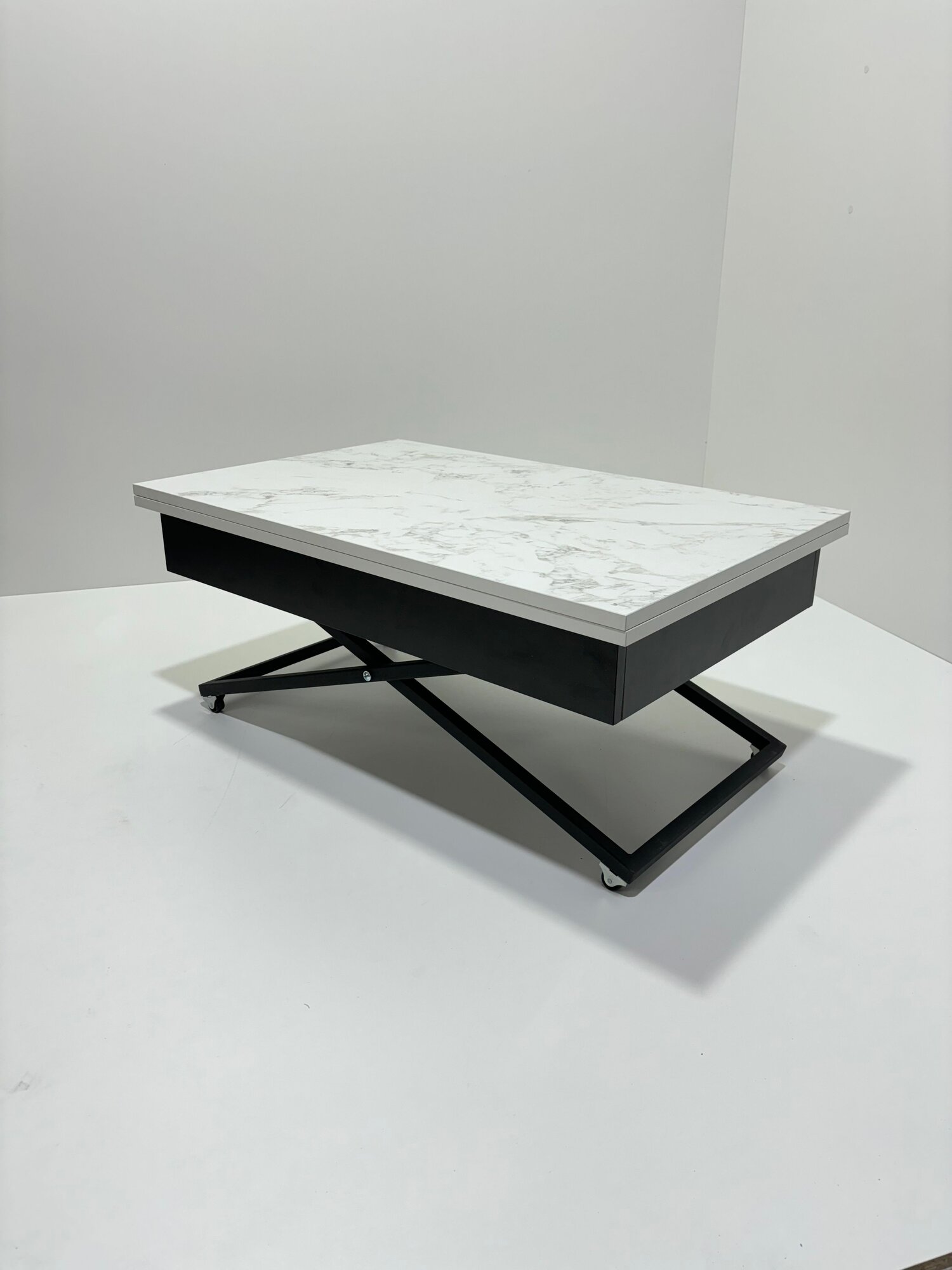 Стол-трансформер универсальный, ЛДСП Белый Мрамор