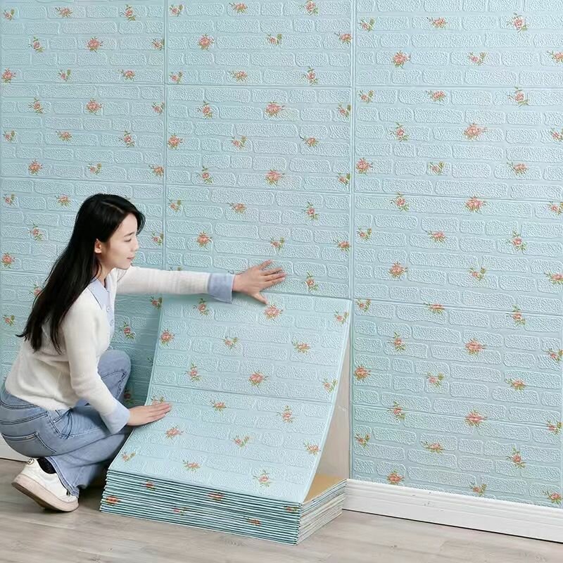 3D Самоклеющаяся стеновая панель с пленкой 70 смx10м ПВХ для интерьера, мягкая декоративная плитка на стены