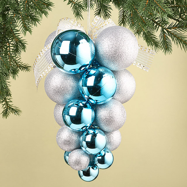 Гроздь из пластиковых шаров Almansora - Cielo Bianco 30 см, Winter Deco, 3081124