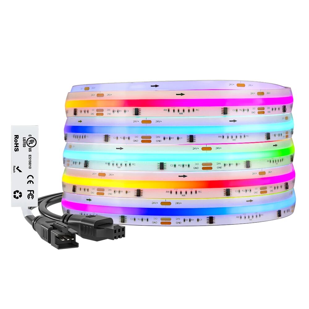 FCOB SPI RGBCCT IC Светодиодная лента WS2811 840 RGB CW WW 10 мм DC24V SPI RGBCCT IP66, 3 м