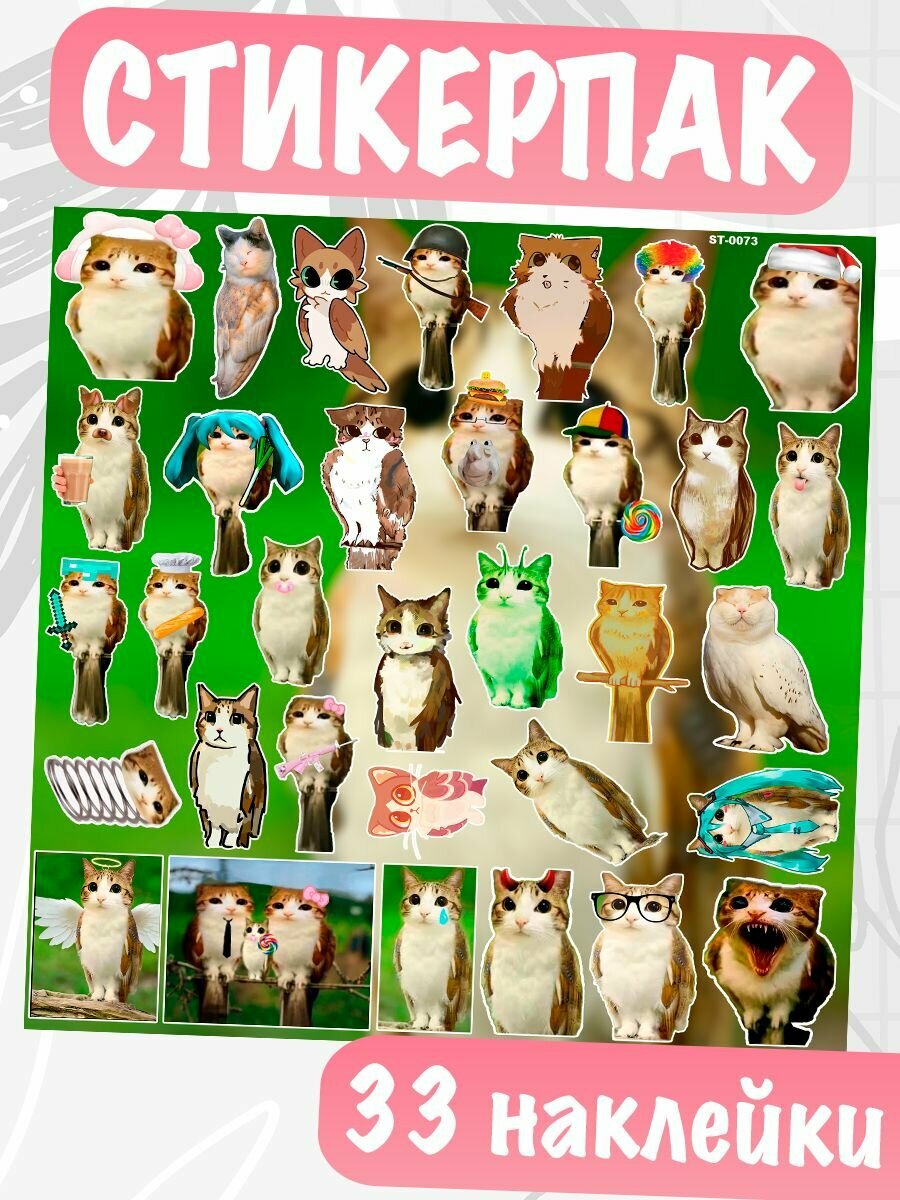 Стикерпак наклейки на телефон Meowl мем Котосова