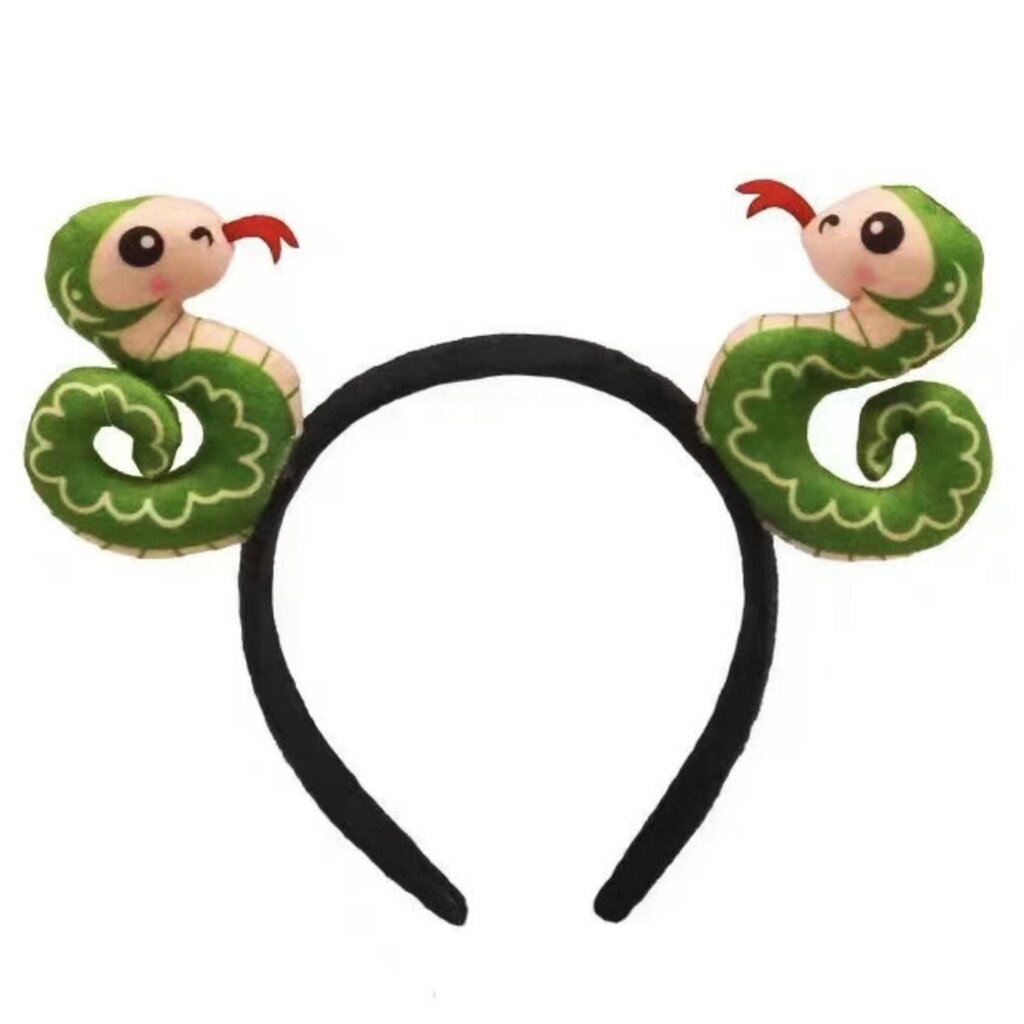 Adjustable Green Snake Festive Headband Soft and Comfortable Headwear Fashion Headpieces Great for Holiday Event