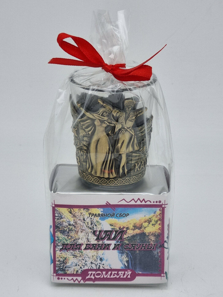 Краснополянский чай "для сауны и бани" 40гр Домбай с сувениром стопка