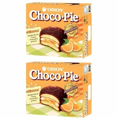 Choco Pie Печенье, Апельсин, в уп 12шт по 30г, 2шт
