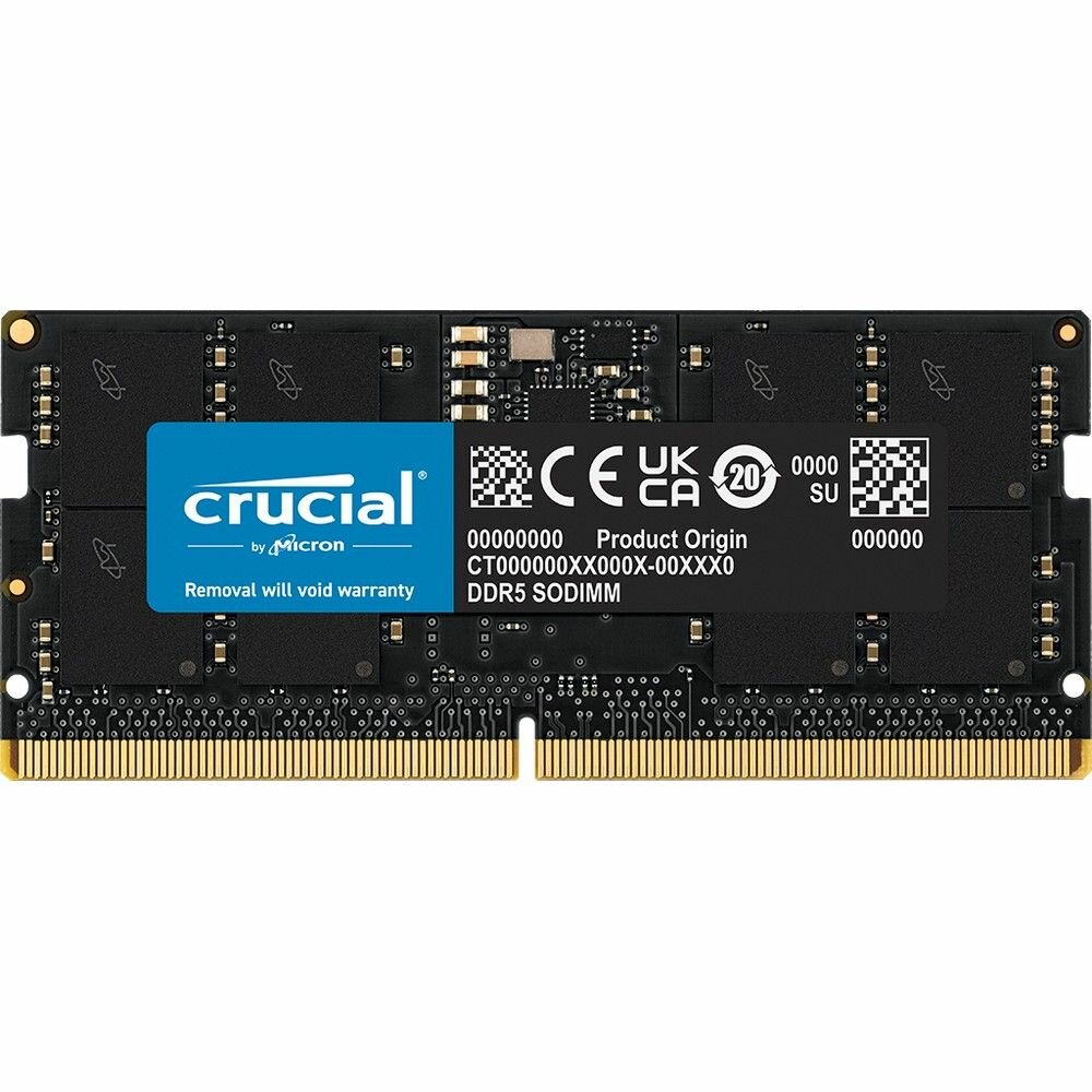 Модуль памяти 32GB Crucial DDR5 5600 SO DIMM Classic Laptop Memory Non-ECC, CL46, 1.1V, DRx8