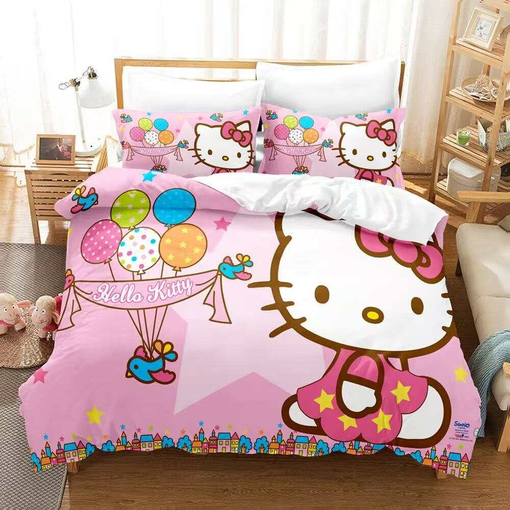 Комплект постельного белья MINISO Hello Kitty 150x200cm 3pcs, 5