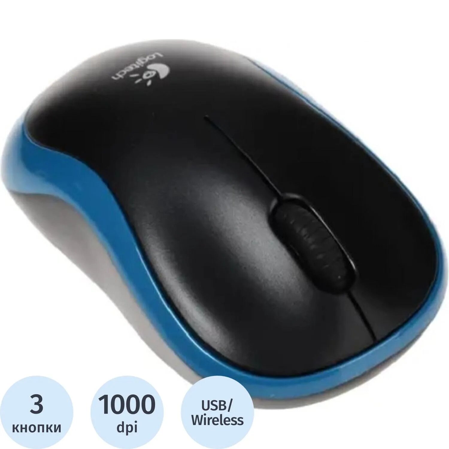 Мышь компьютерная Logitech USB OPTICAL CORDL. M185 BLUE