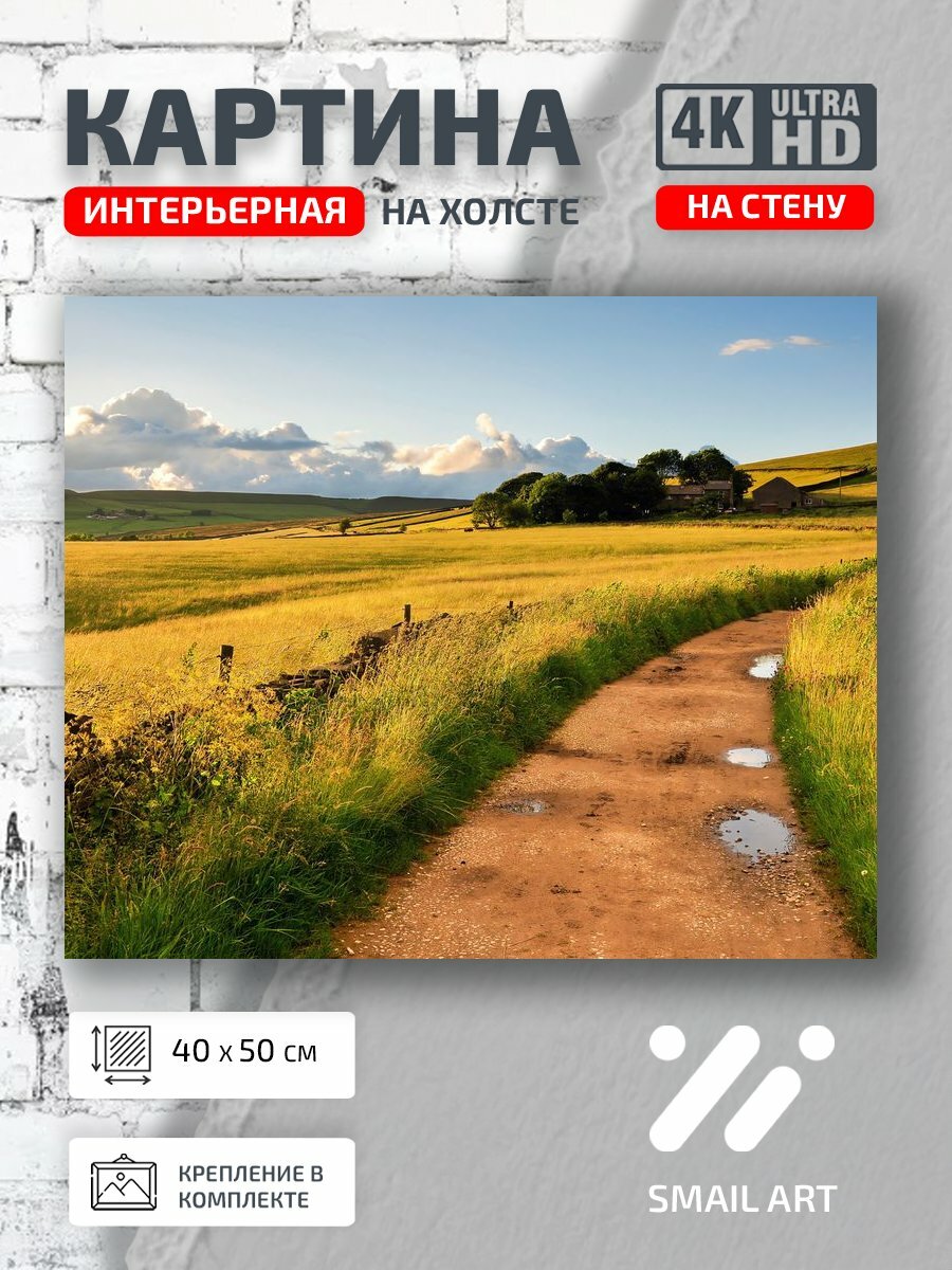 Картина на холсте интерьерная 40 на 50 на стену Лето Landscape для кафе пейзаж интерьер